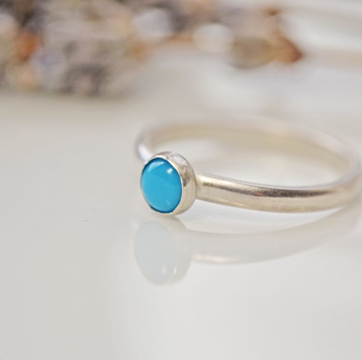 Turquoise stacking birthstone ring - Folksy
