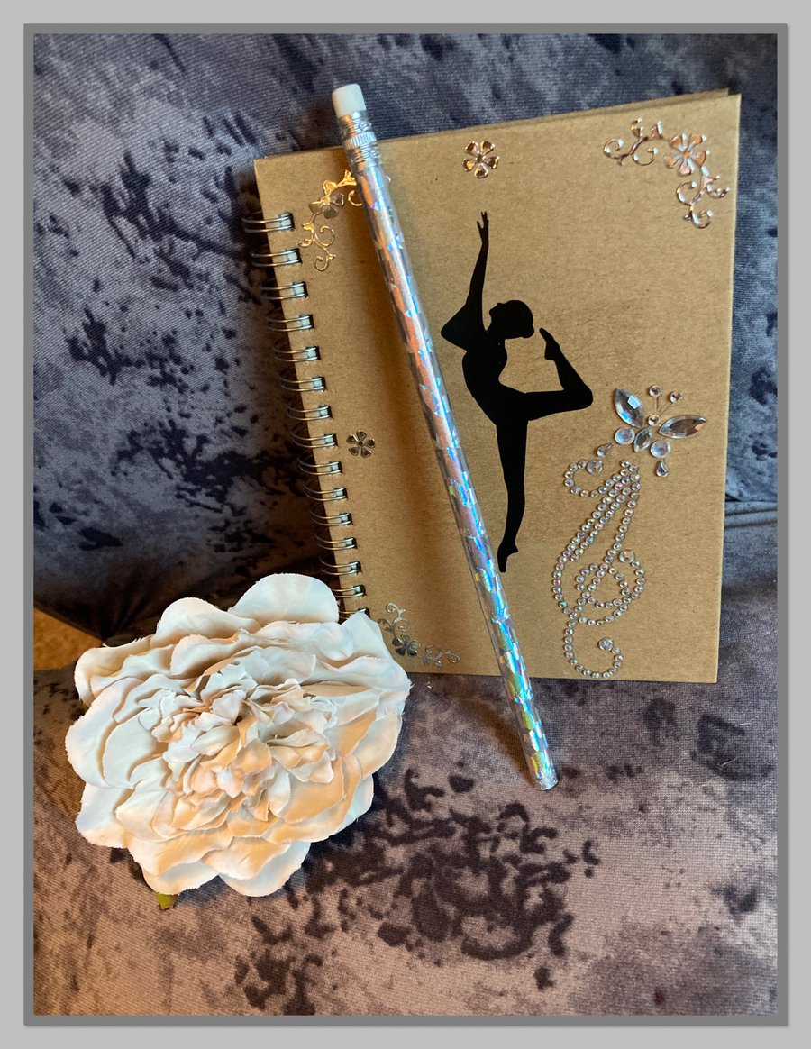 Dancer ballerina gymnastic embellished notebook... - Folksy