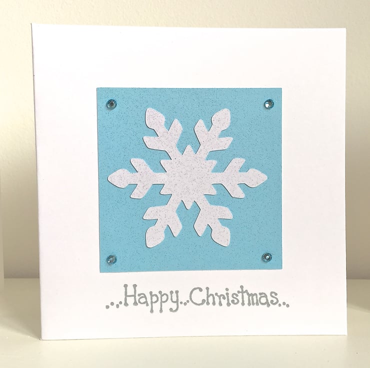 Snowflake Christmas card - Folksy