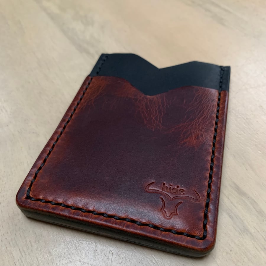 Handmade leather card wallet - Folksy