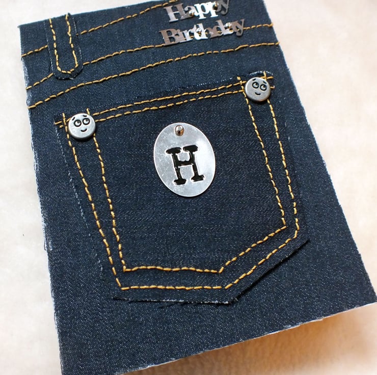 Personalised Handmade Jeans Birthday Card - Folksy