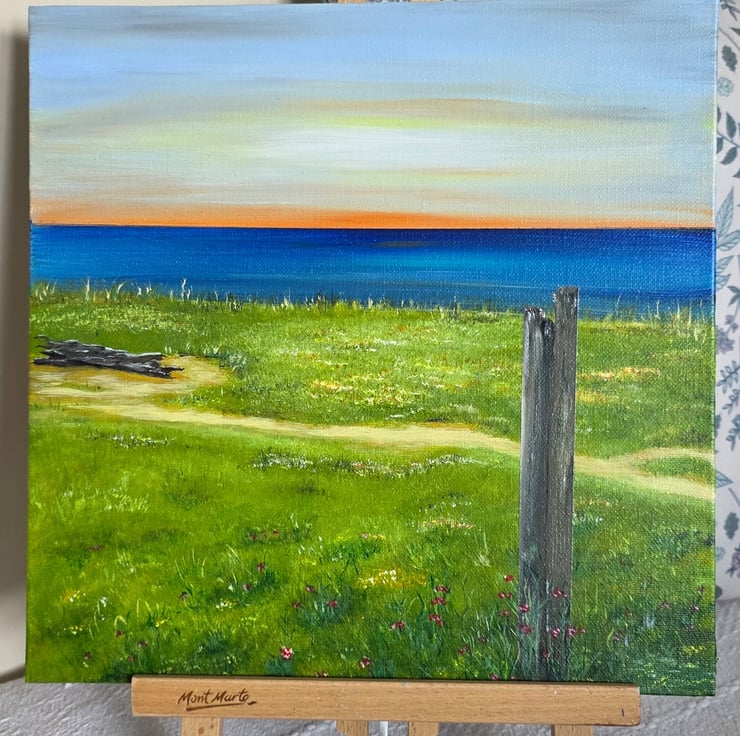 Original coastal landscape in acrylic on canvas - Folksy