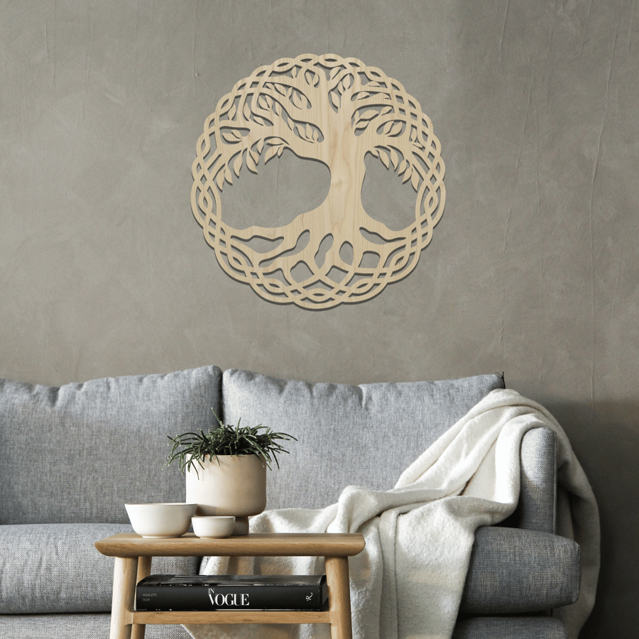 Round Tree of Life Wall Art, Modern Wooden Deco... - Folksy