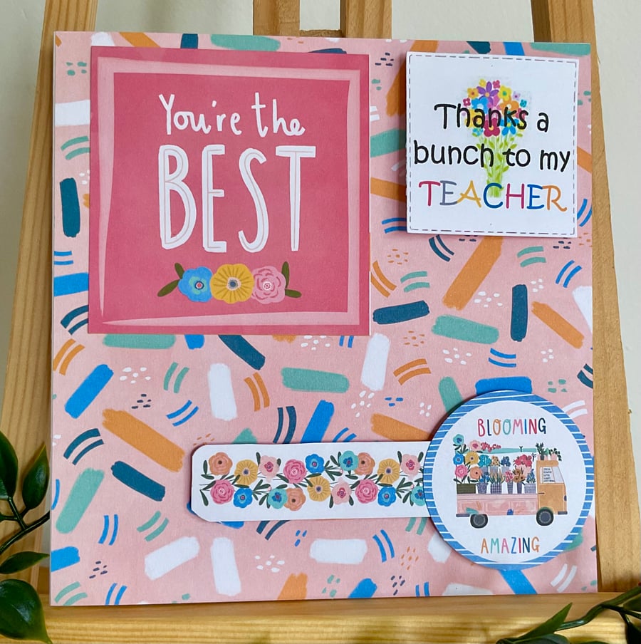 Card. Thank you to my teacher. Card for teacher. - Folksy