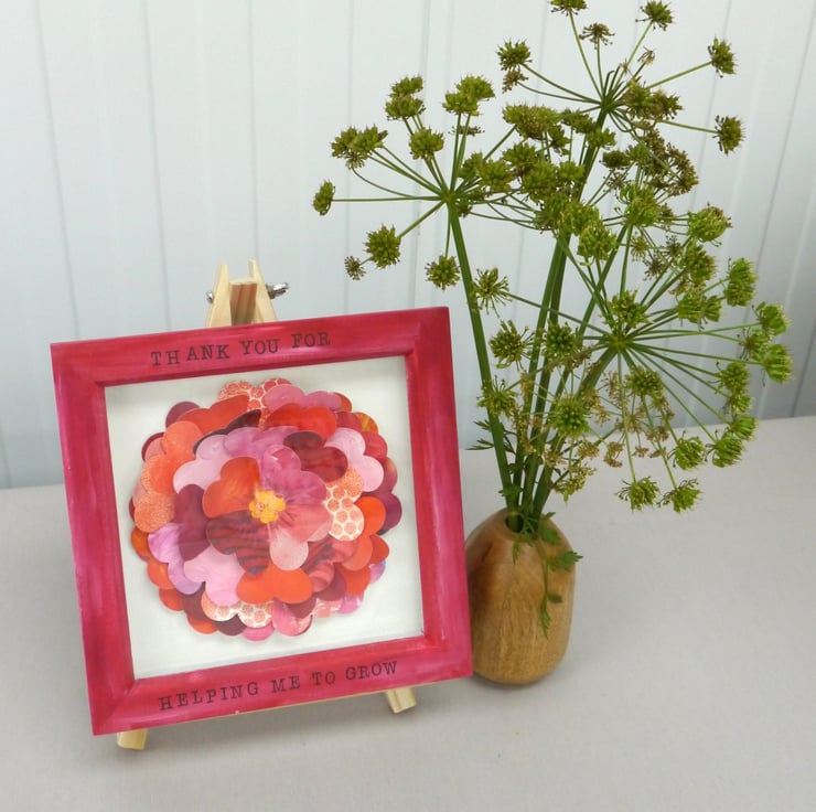 Thank you gift, Teacher gift, Flower Frame - Folksy