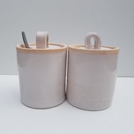 Ceramic White Sugar Pot, with a lid. Unique Kit... - Folksy