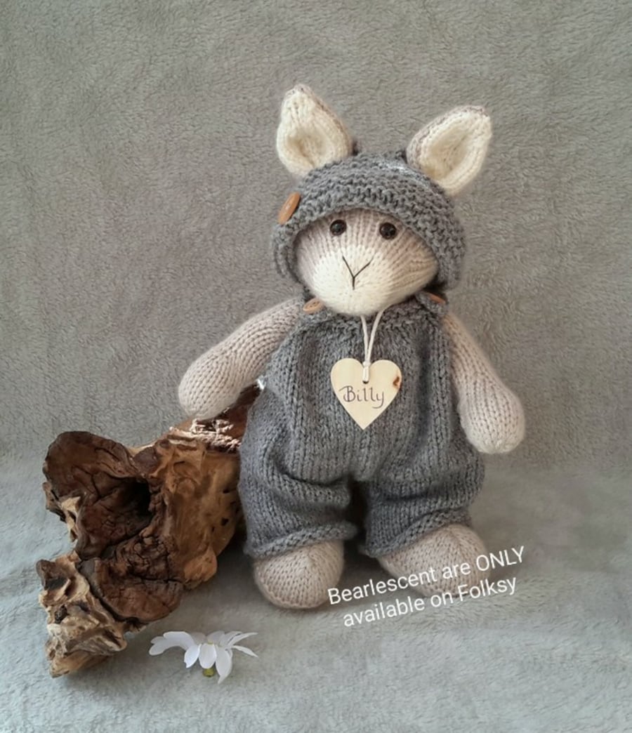 Billy Bunny, Hand knitted Rabbit, Dressed Anima... - Folksy