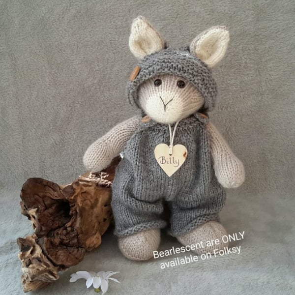 Billy Bunny, Hand knitted Rabbit, Dressed Anima... - Folksy