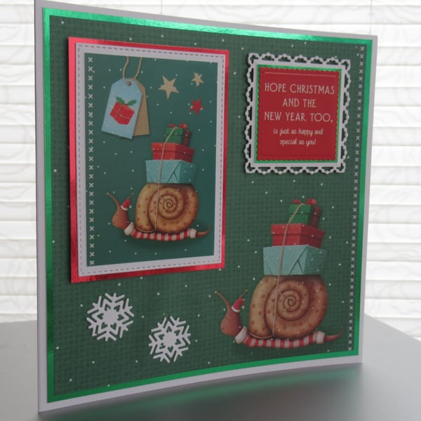Festive Snail Piled High With Gifts - Folksy