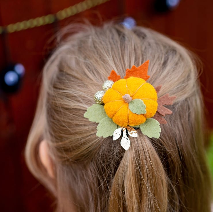 Autumn Hair Clip, Pumpkin Hair Piece, Orange He... - Folksy