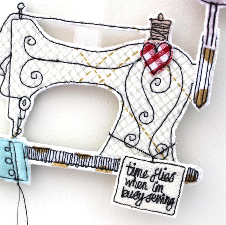 'Time Flies when I'm Busy Sewing' Vintage Sewin... - Folksy