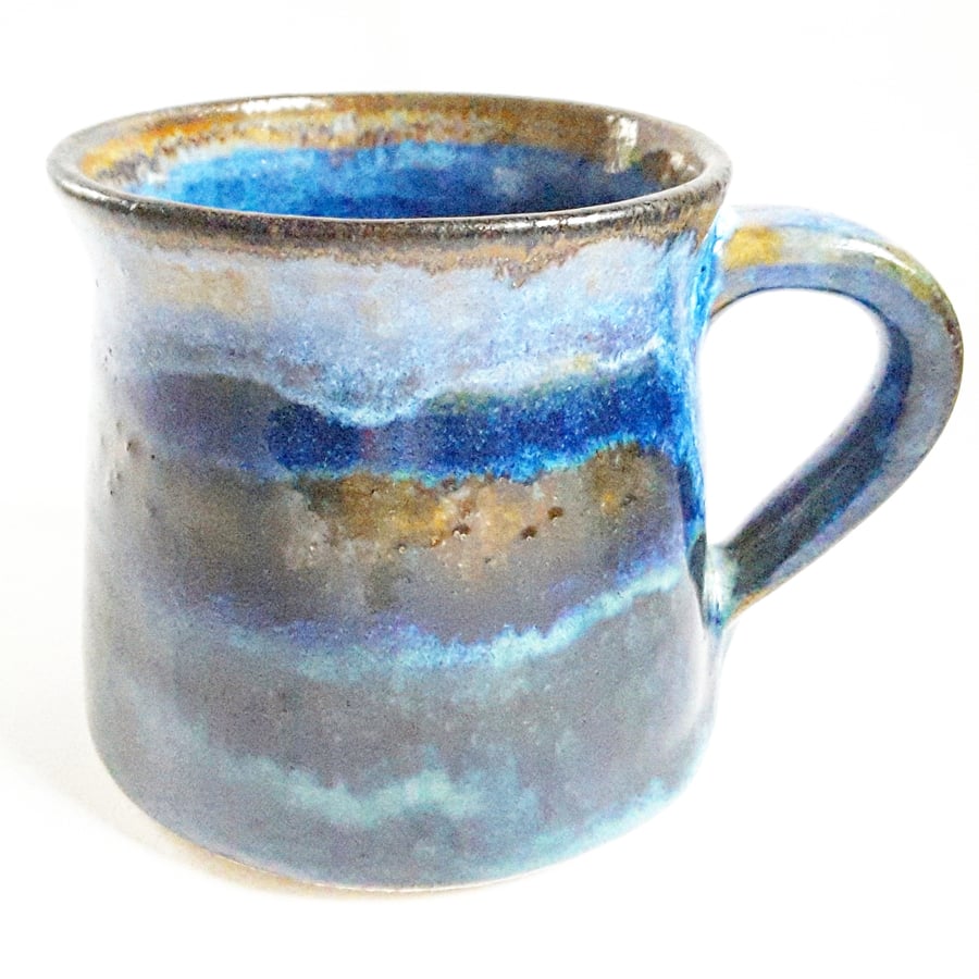 Ceramic Mug in Blue Glazes - Folksy