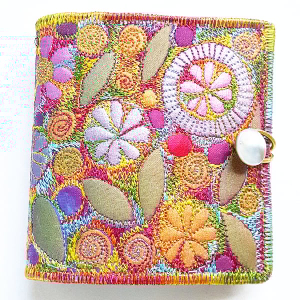 Sewing Needle Case with Free Machine Embroidery... - Folksy