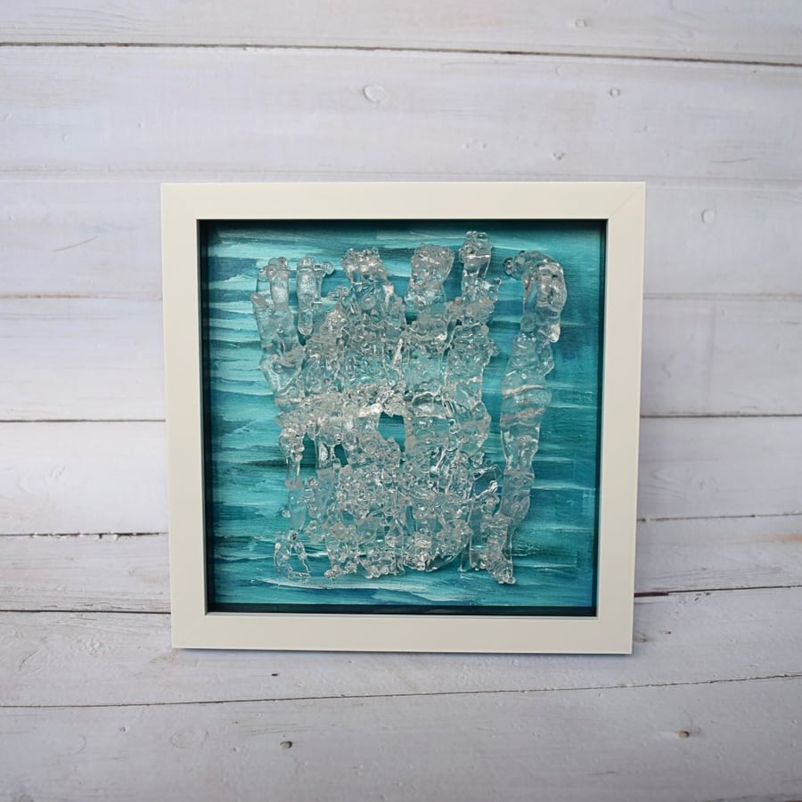Handmade Waves inspired Fused Glass Wall Art. H... - Folksy