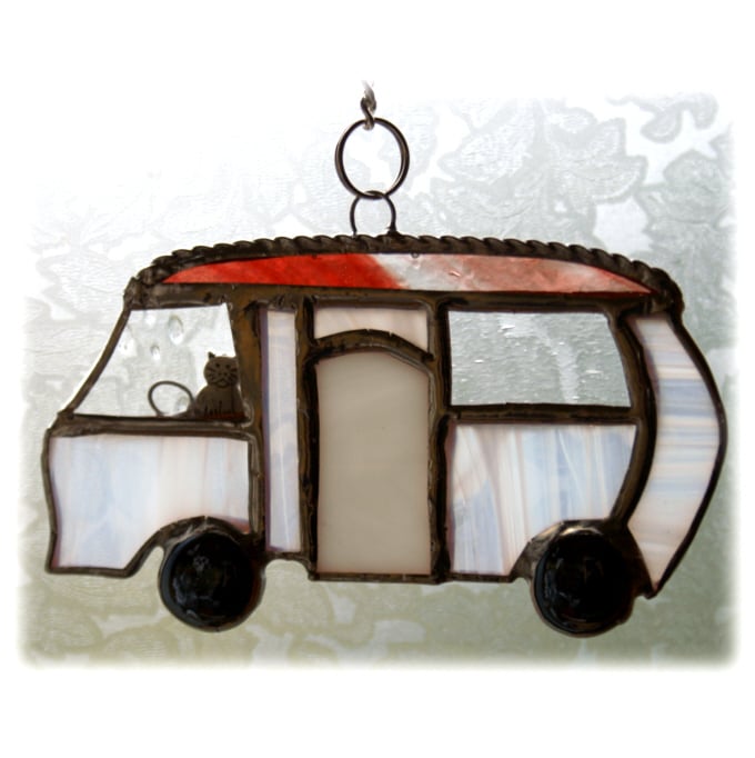 Mini Classic Motorhome Stained Glass Suncatcher... - Folksy