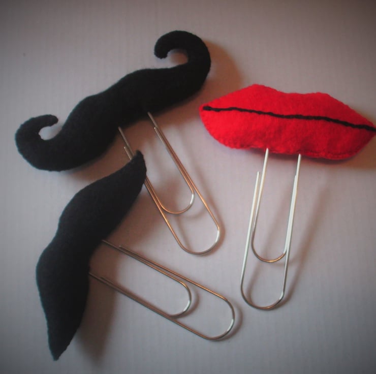 PAPERCLIP BOOKMARKS,LIPS OR MOUSTACHES,PLANNER ... - Folksy