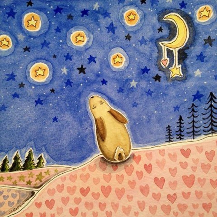 Waiting is an ORIGINAL PAINTING 5X5 by Jo Rope... - Folksy