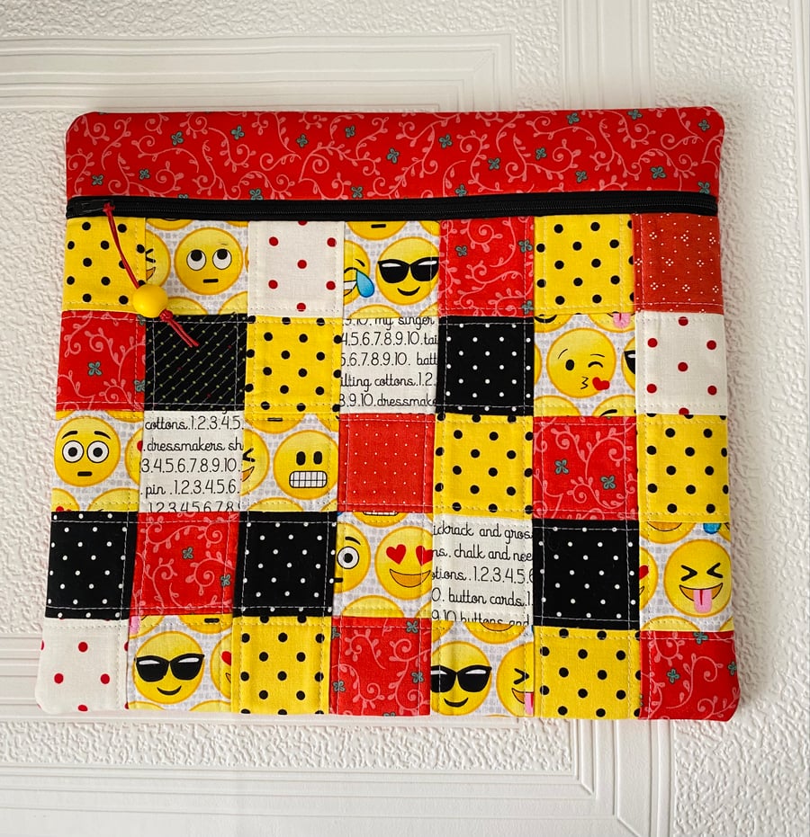 Quilted patchwork project bag for cross stitch,... - Folksy