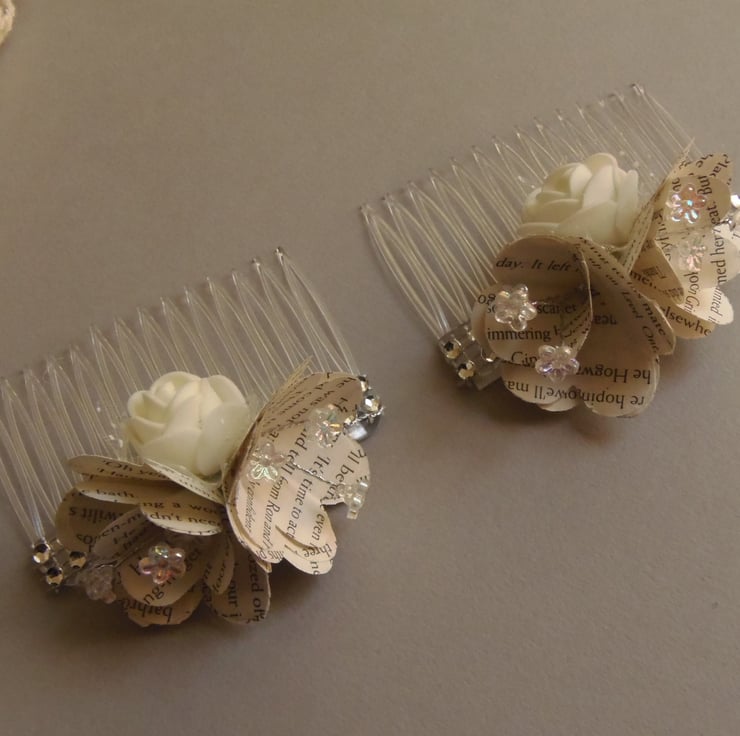 Pair of Literary Hair Combs HARRY POTTER Mini B... - Folksy