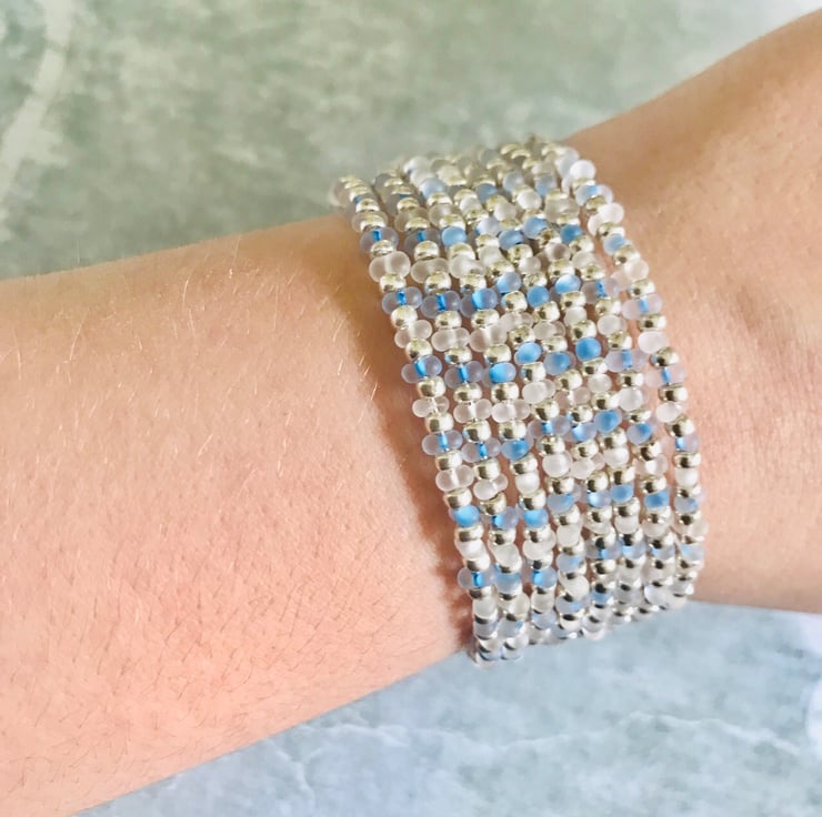 Beaded Memory Wire Statement Bracelet - Folksy