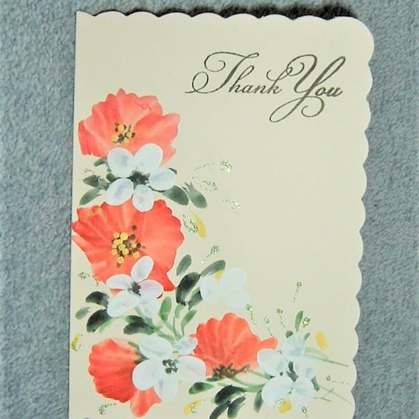hand painted floral Thank You card ( ref F 438) - Folksy