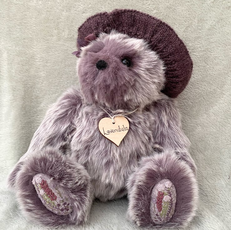SOLD hand embroidered teddy bear, heirloom arti... - Folksy