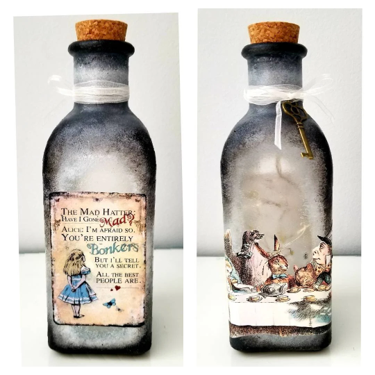 Alice in Wonderland light up bottle - Folksy