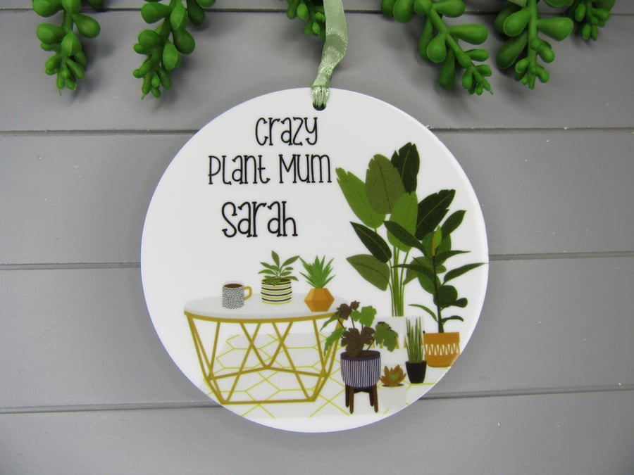 Personalised Crazy Plant Mum, Indoor plants Sig... - Folksy