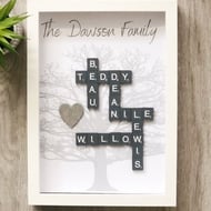Framed Family Tree, Scrabble Letter Family Tree... - Folksy