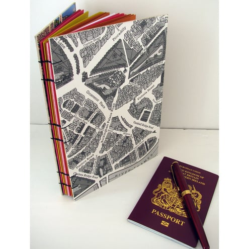 London map hand-made journal / notebook - Folksy