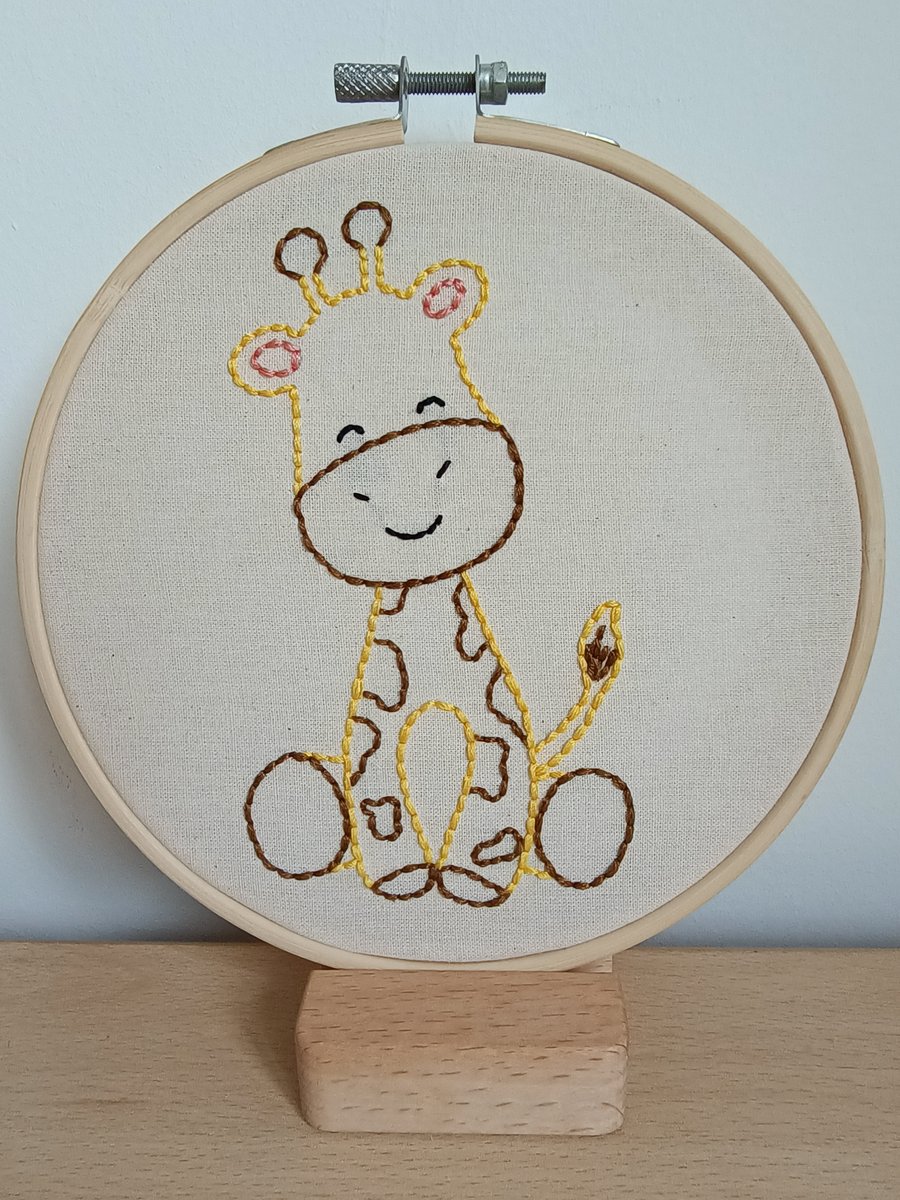 Beginners giraffe themed embroidery stitching h... - Folksy