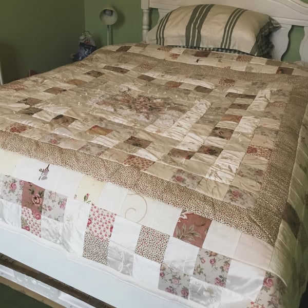 Double size Patchwork Quilt - Folksy