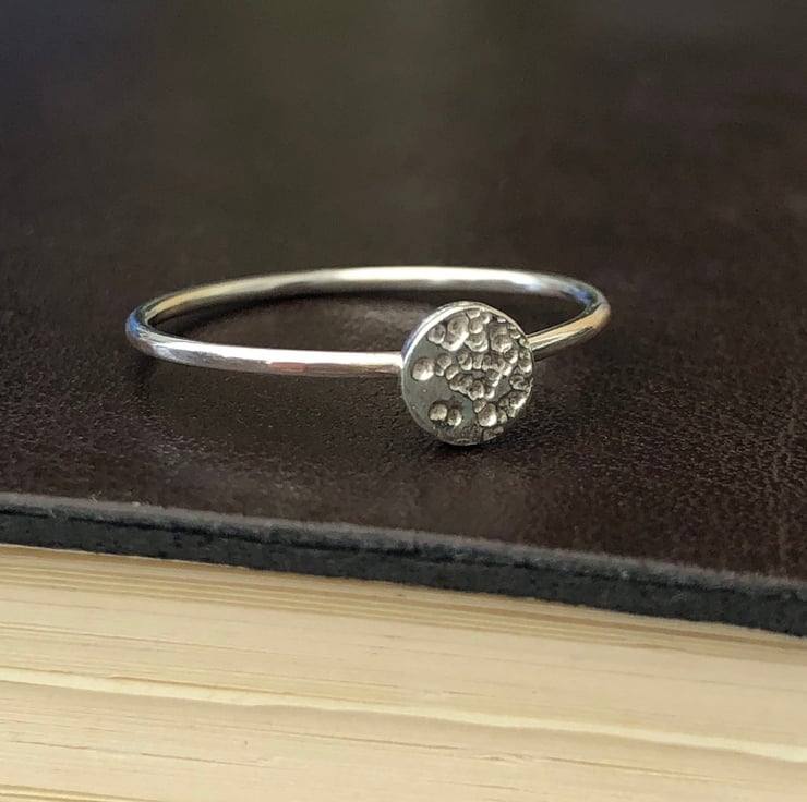 Mini Full Moon Ring, Sterling Silver Celestial ... - Folksy