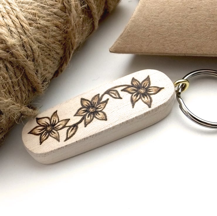 Gift for Mum, Hand Burned Pyrography Wooden Flo... - Folksy