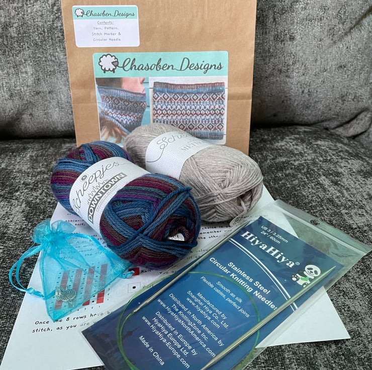 Jewel Fair Isle 1 Cowl Knitting Kit - in 4 ply ... - Folksy