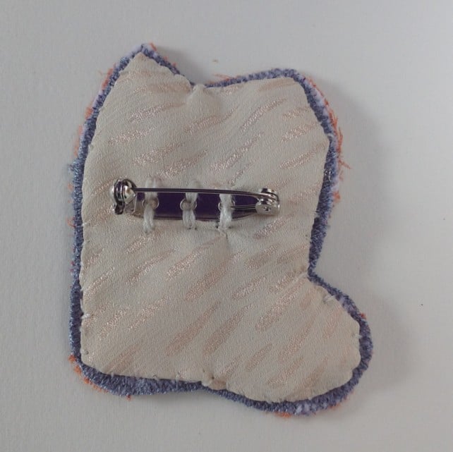 Cat Textile Brooch - Folksy