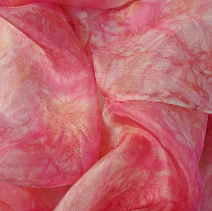 'Cabbage Rose' - Hand Painted Silk Scarf in ros... - Folksy
