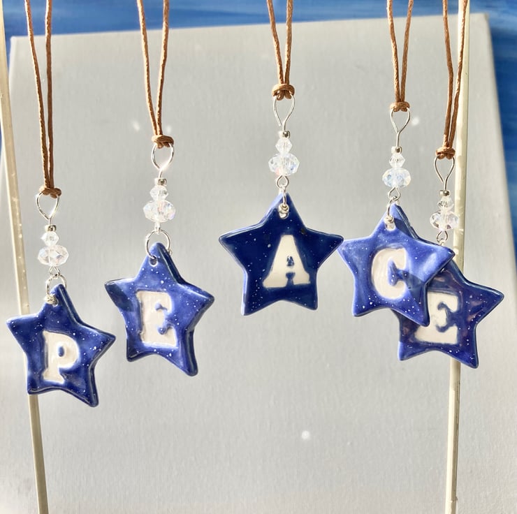 Peace Stars light catcher decorations - Folksy