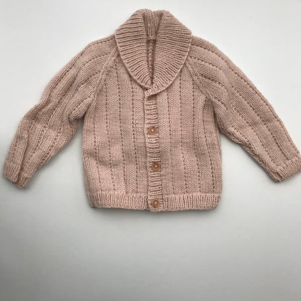 Cosy shawl collared baby cardigan - Folksy