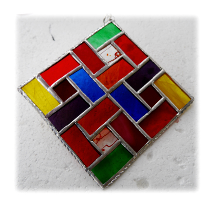 Colour Block Stained Glass Suncatcher Rainbow - Folksy