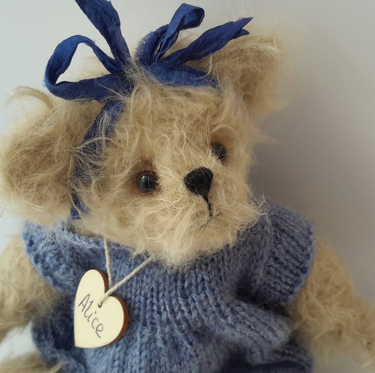 Alice Bear, Mohair Artist Bear, Dressed Teddy B... - Folksy
