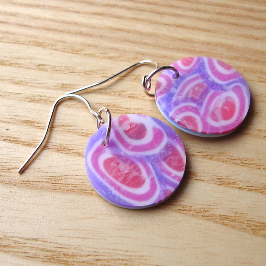 Patterned FIMO Disc Earrings - Folksy
