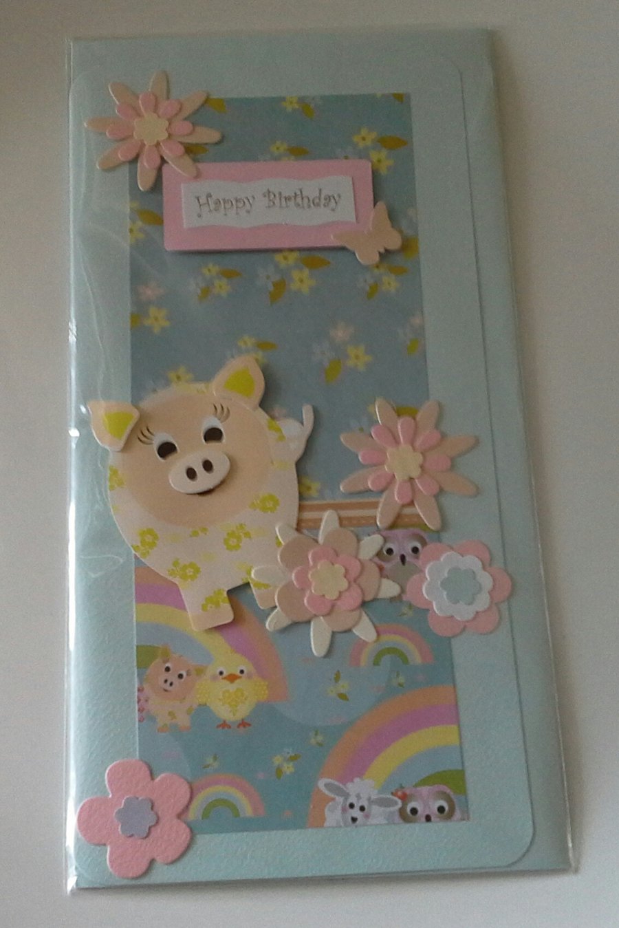 Pig Design Birthday Card Habd Made - Folksy