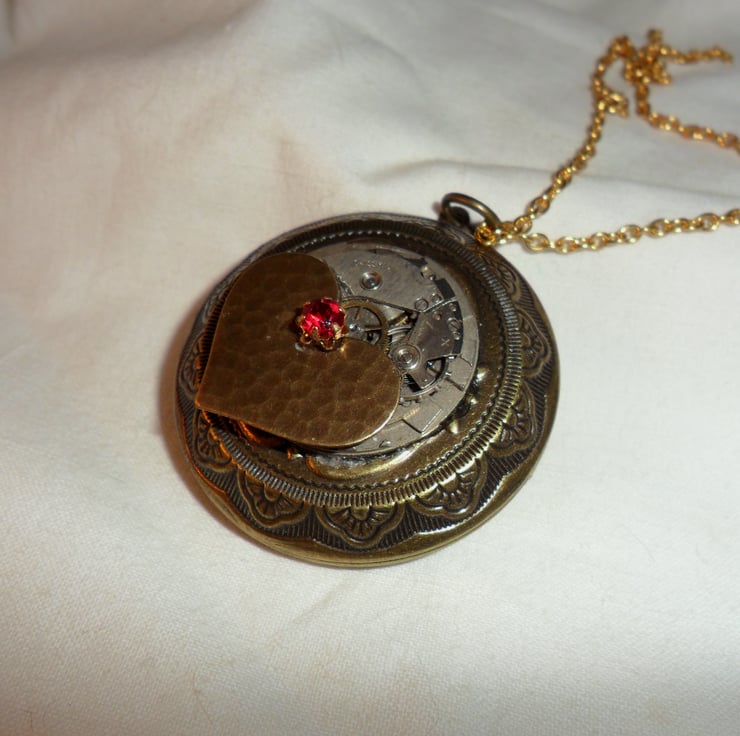 Steampunk My Heart For All Time Locket - Folksy