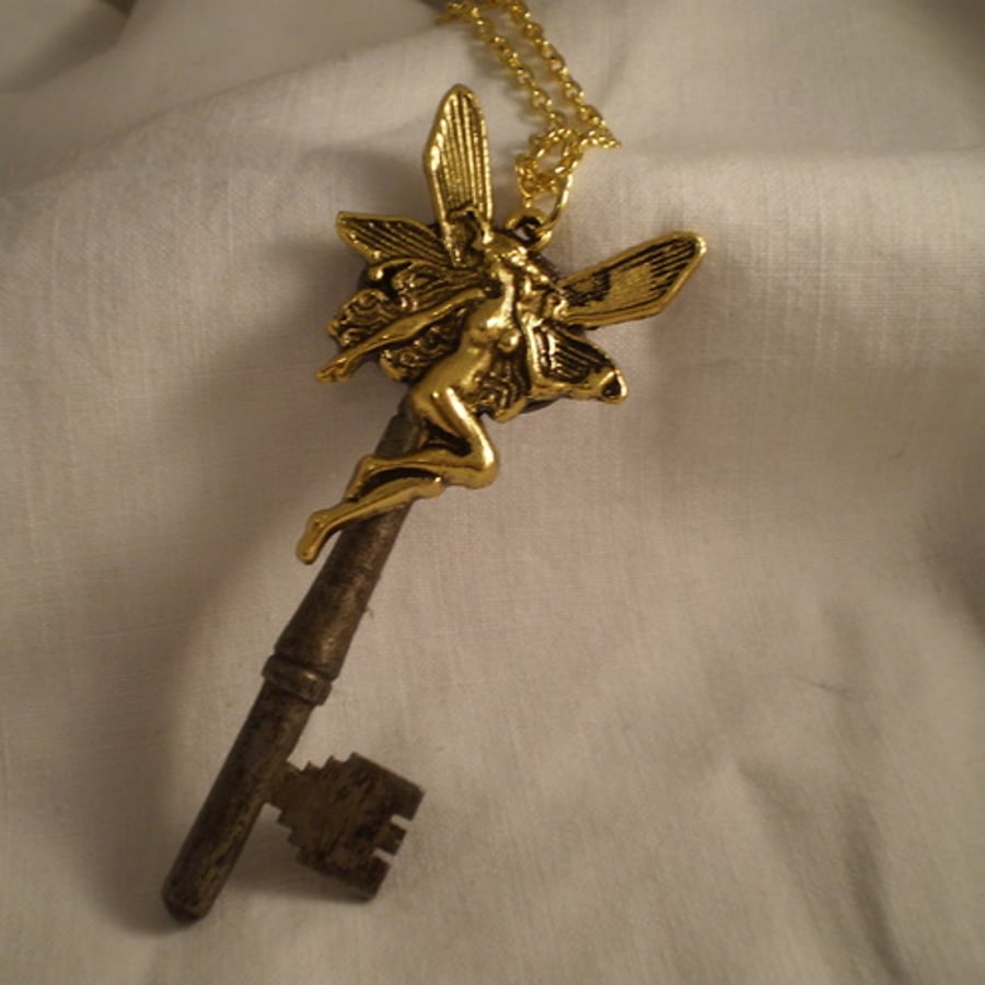 Steampunk Fairy Key Necklace - Folksy