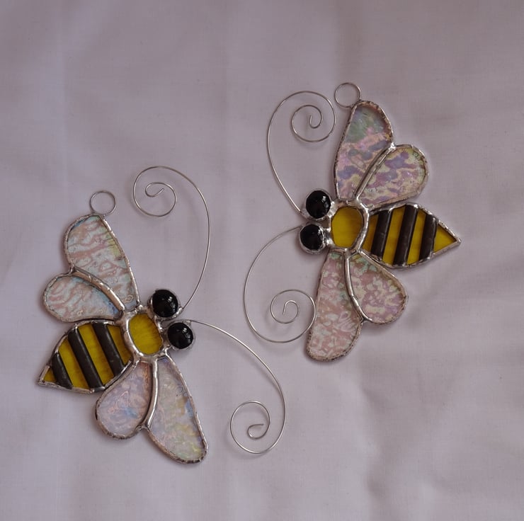 Stained Glass Bee Suncatcher - Folksy
