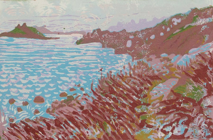 St Ives, Cornwall- Original Hand Pressed Linocu... - Folksy