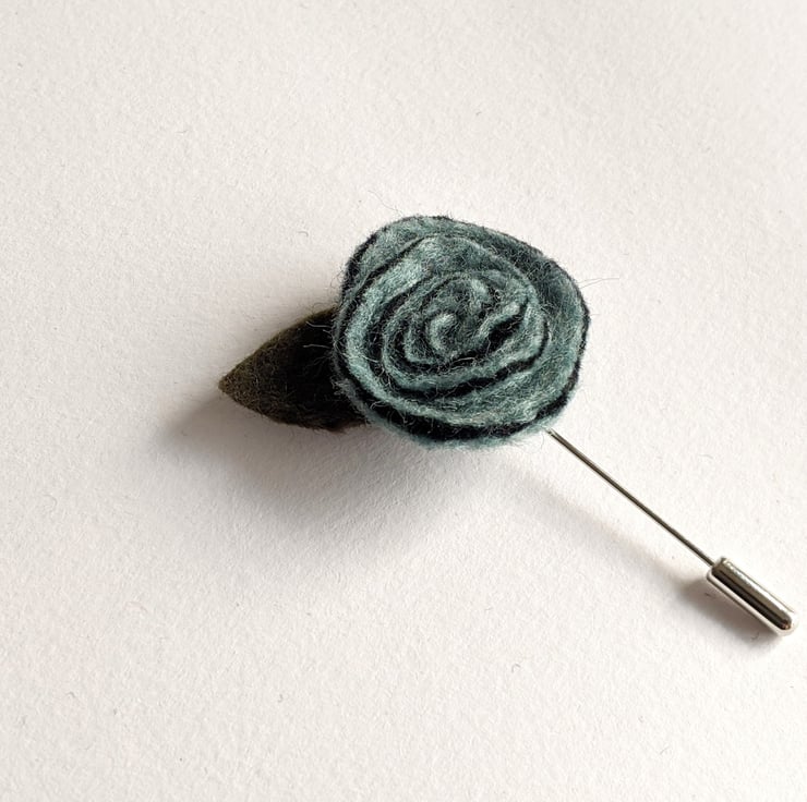 Art deco inspired rose lapel pin or brooch - du... - Folksy