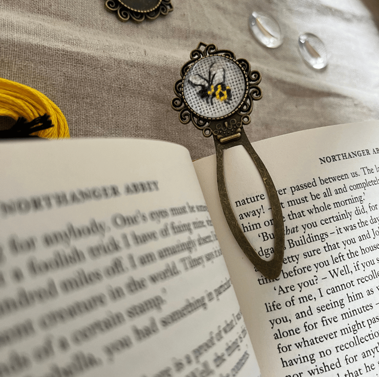 Bookmark, Bee Themed Bookmark, Handmade Cross S... - Folksy