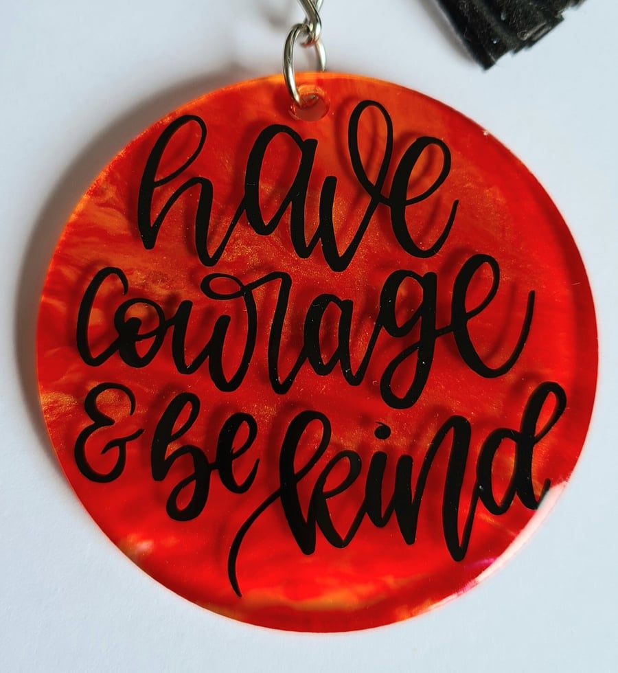 Motivational Quote Keyrings - courage - kind - ... - Folksy